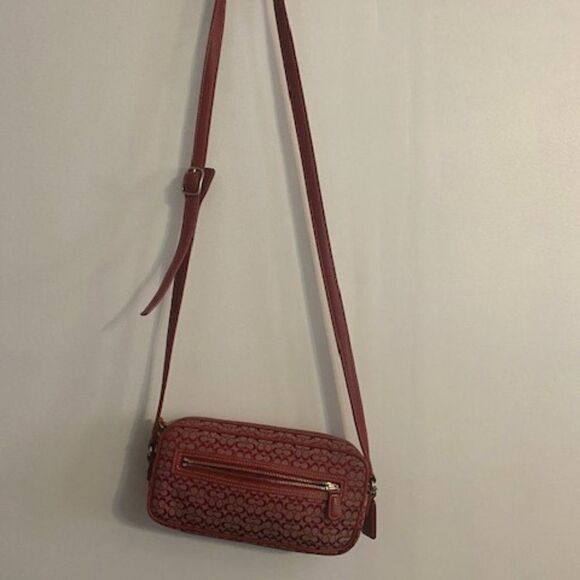 Coach | Bags | Coachrareredtan Mini Signature Monogram Crossbody ...